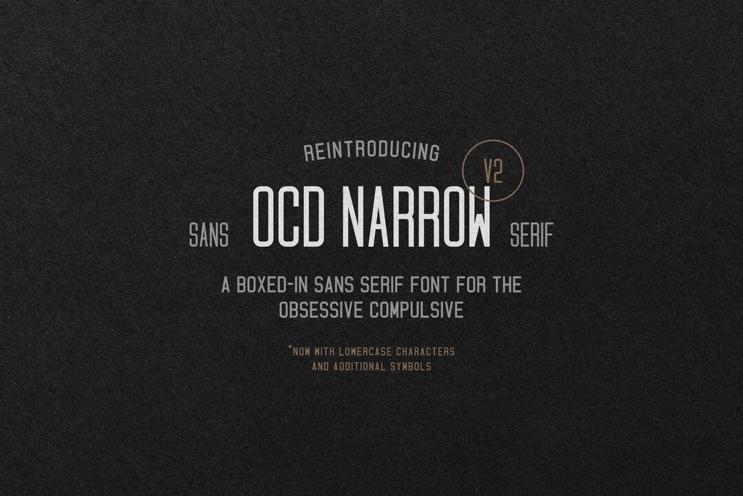 OCD Narrow Font Instant Digital Download for Logos, Design, Printing, T ...