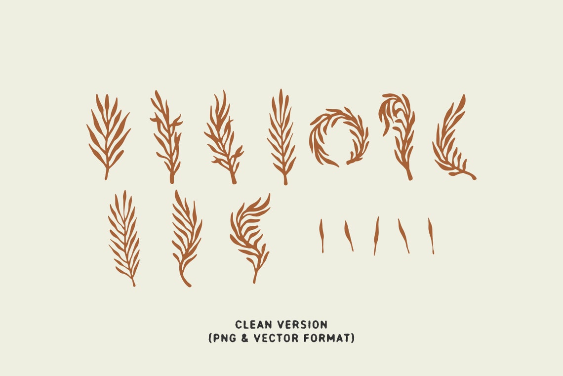 Organic Leaves SVG Vector Illustration Instant Digital - Etsy