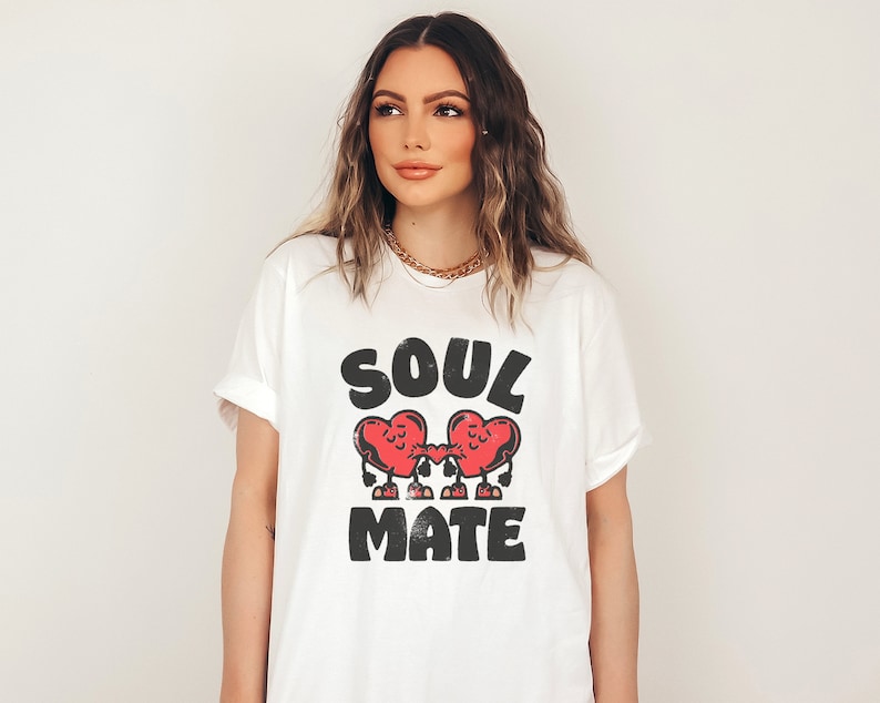Soul Mate Cute Funny Vintage Retro Heart Mascot Cartoon Character for ...