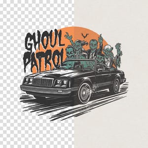 Ghoul Patrol Halloween Horror Monsters Ghostbusters Police Car Funny ...