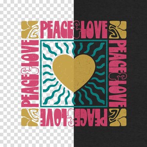 Peace and Love Transparent PNG Digital Download for DTG Printing, DTF ...