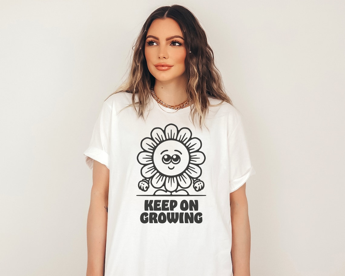 Keep on Growing Cute Retro Vintage Flower Mascot - Etsy