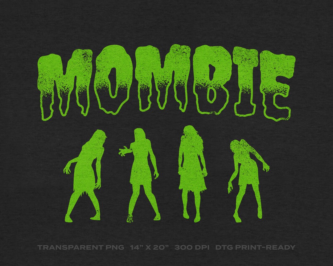 Mombie Cute Mom Zombie Halloween Transparent PNG Digital Download for ...