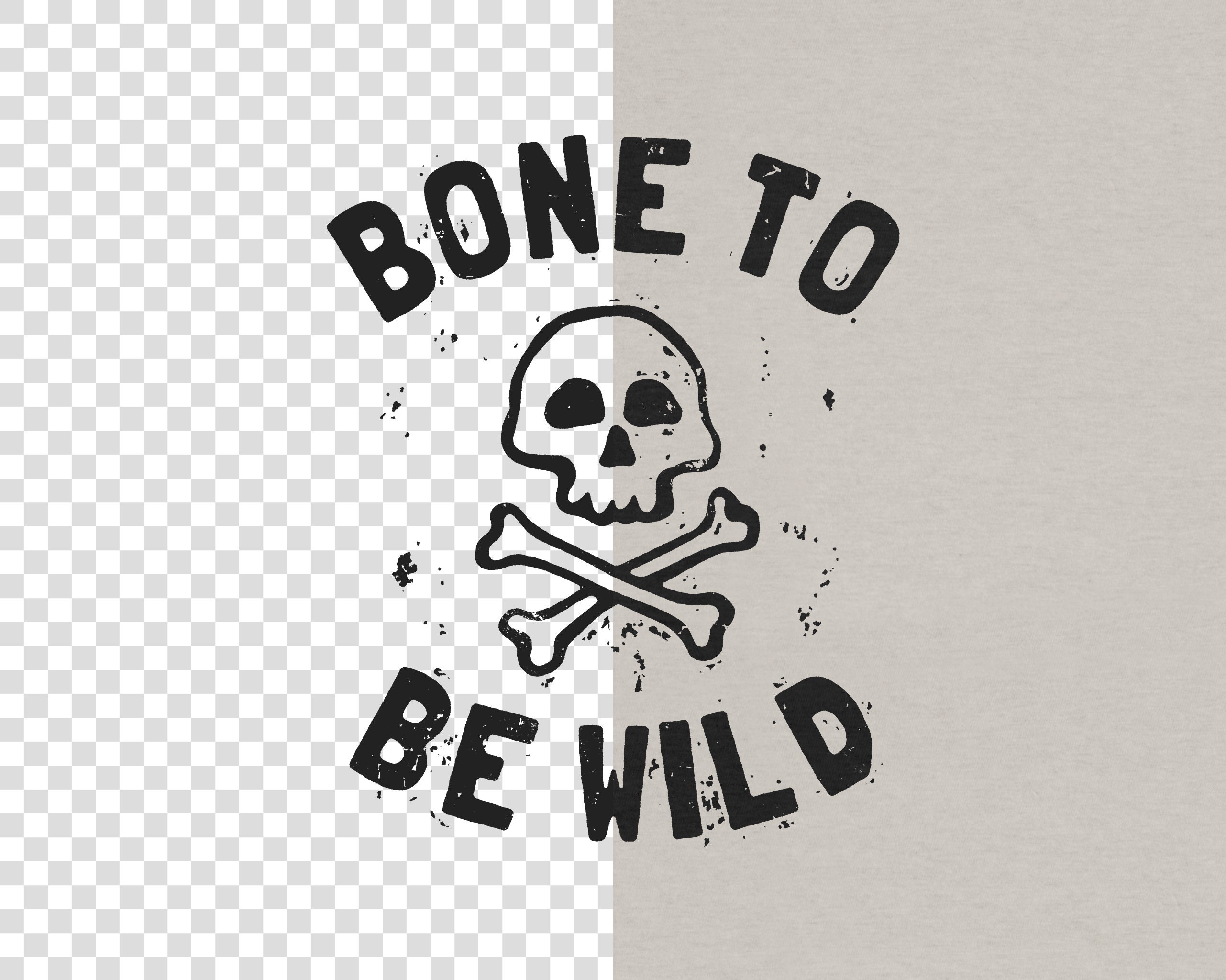 Bone to Be Wild Skeleton Skull Halloween Transparent PNG - Etsy