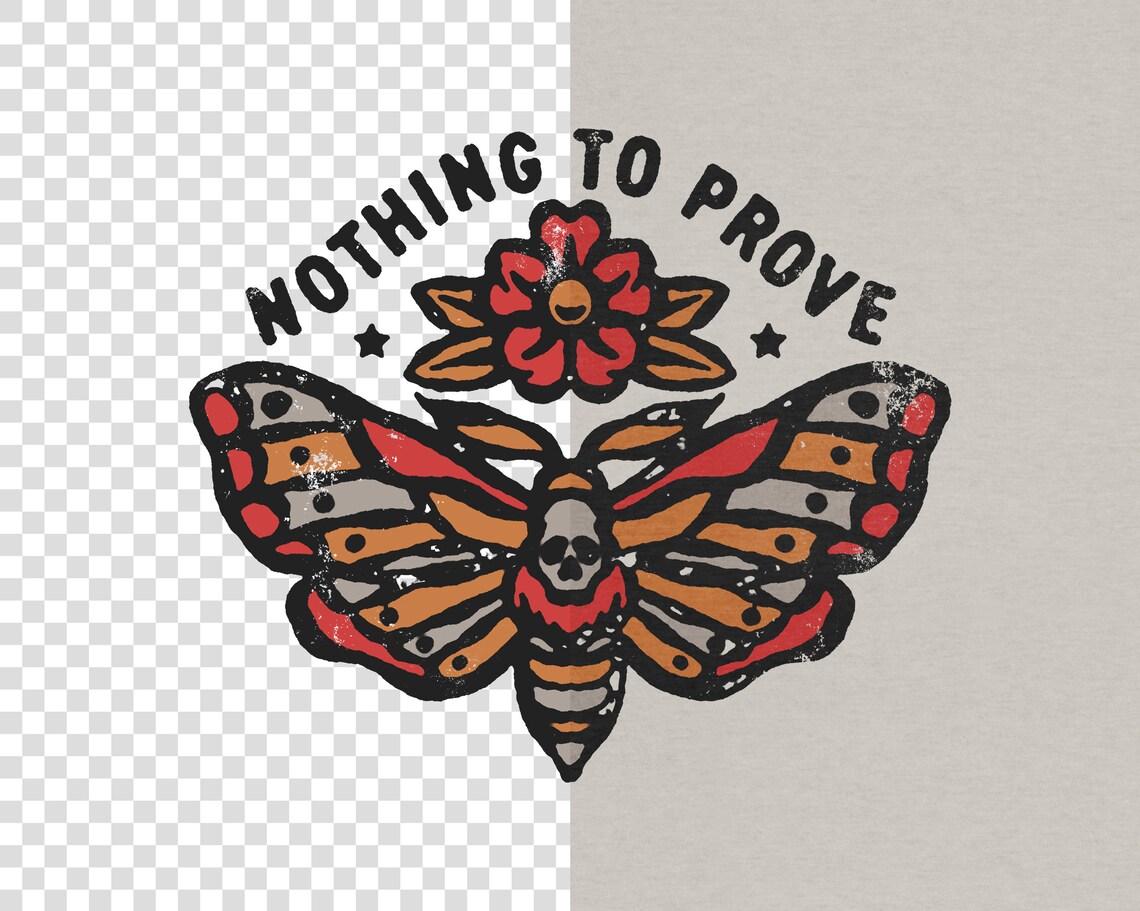 Nothing to Prove Tattoo Butterfly and Flowers Transparent PNG Digital ...