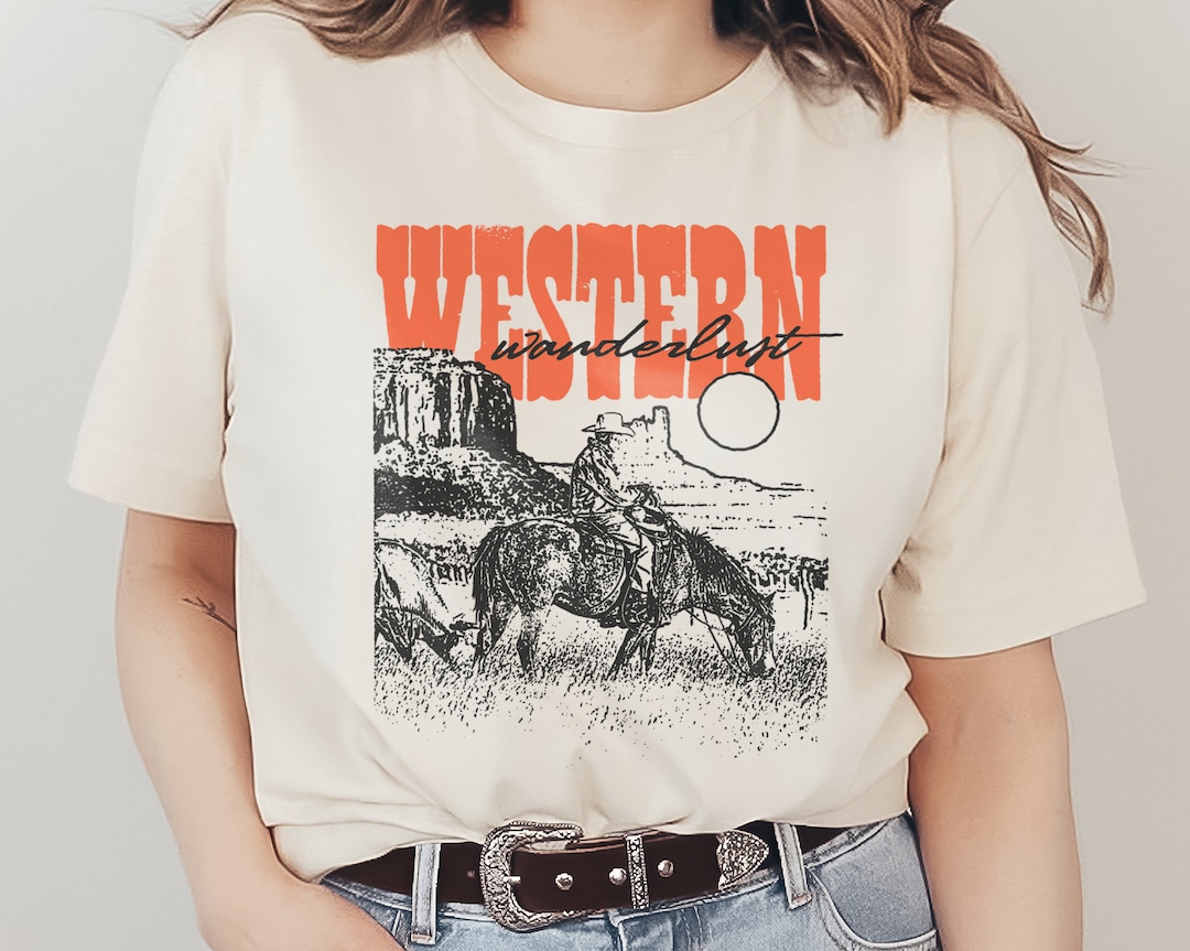 Western Wanderlust Graphic T-shirt American Western Country Desert ...