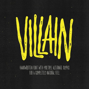 Villain Hand Written Organic Font Instant Digital Download for Logos ...