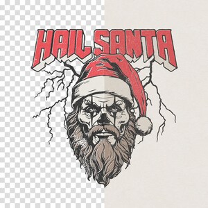 Hail Santa Gothic Heavy Metal Punk Santa Claus Funny & Humorous ...