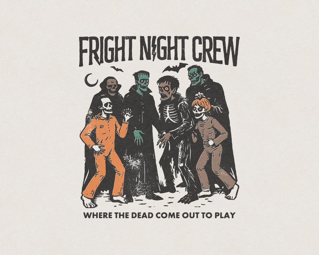 Fright Night Crew Classic Halloween Horror Monsters Funny & Humorous ...