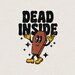 Dead Inside Funny Retro Vintage Distressed Coffin Mascot Cartoon ...