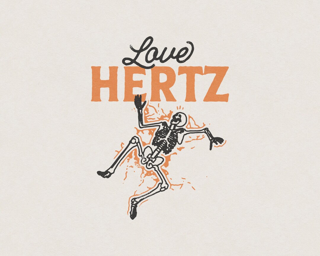 Love Hertz Spooky Shocked Halloween Skeleton Retro Vintage Funny and ...