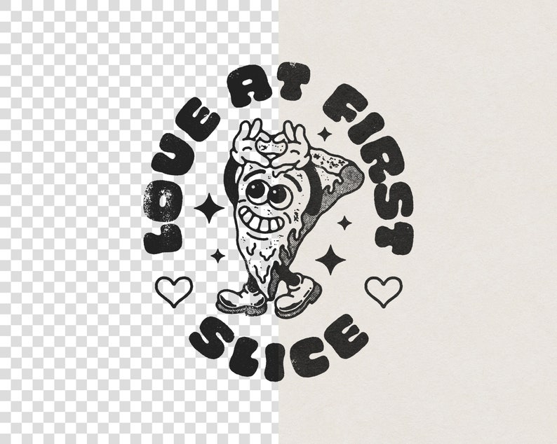 Love at First Slice Funny Humorous Pizza Lover Phrase and - Etsy