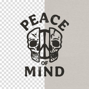 Peace of Mind Peace Sign Skull Hippie Transparent PNG Digital Download ...