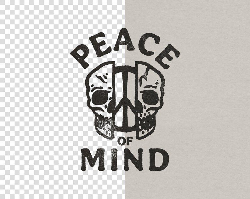 Peace of Mind Peace Sign Skull Hippie Transparent PNG Digital Download ...