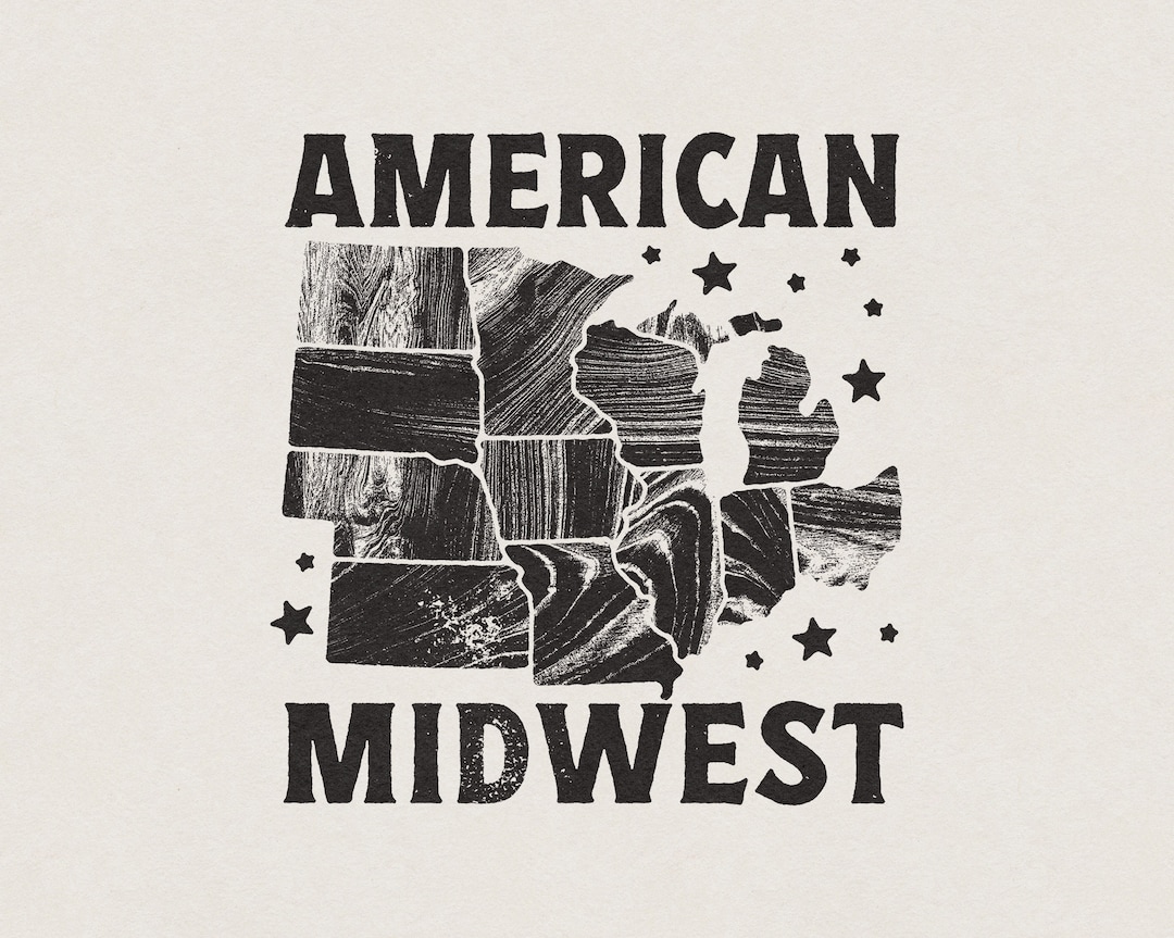 American Midwest Western Country Rustic Wood Texture Patriotic Retro ...