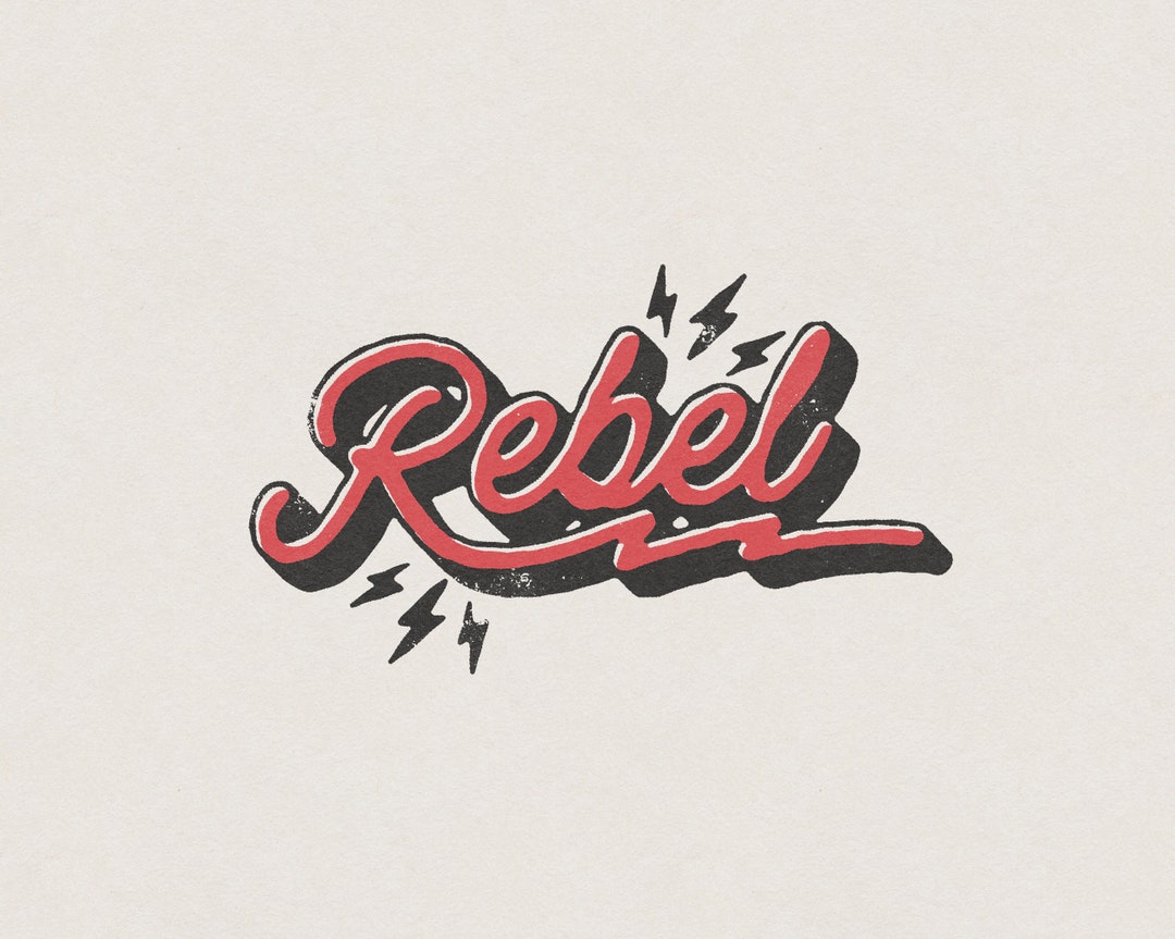 Rebel Punk Rock N Roll Metal Lightning Bolt Rebellious Cute Fun Retro ...