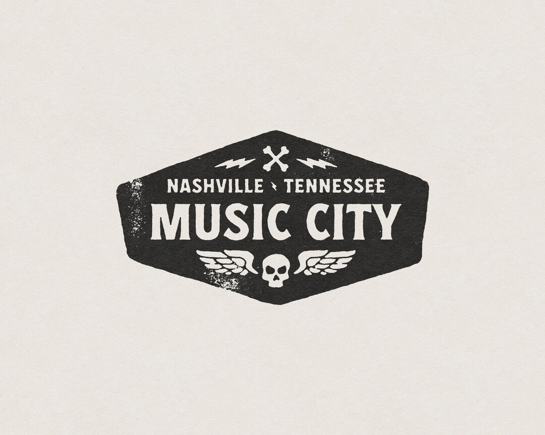 Nashville Tennessee Music City Skull With Wings Retro Vintage Car ...