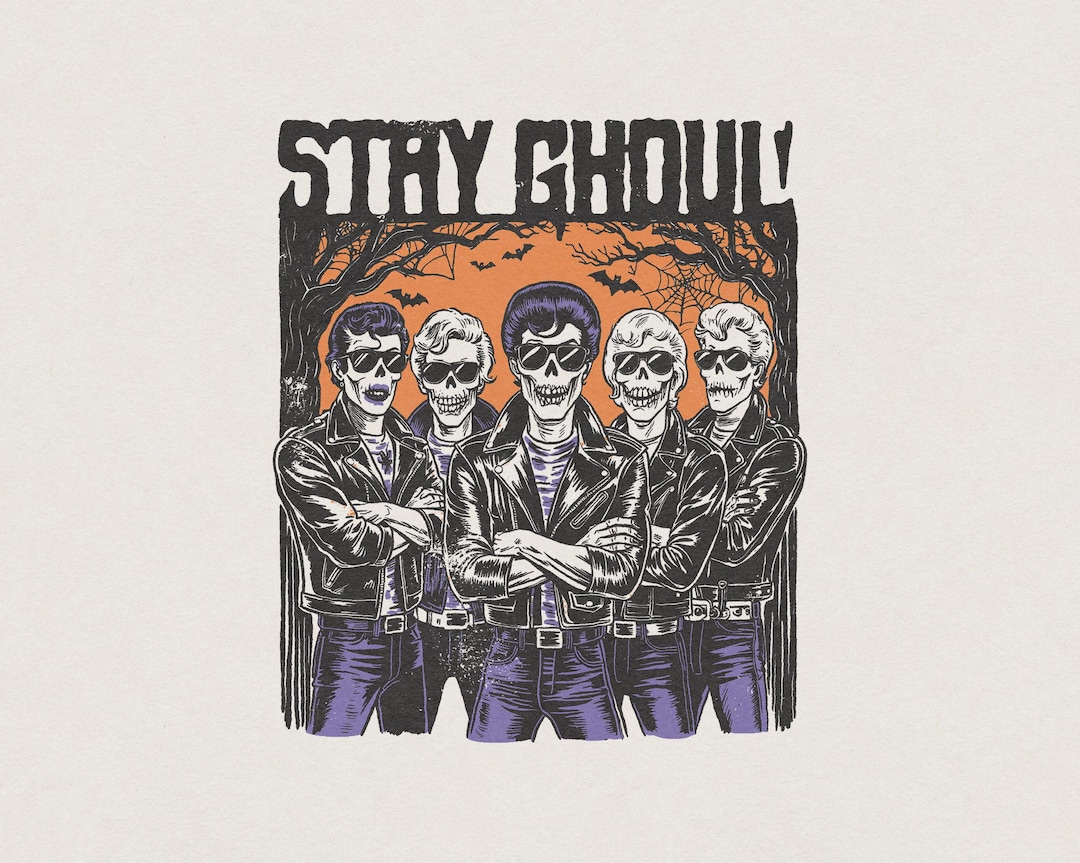 Stay Ghoul 1950s Greaser Punks in Leather Jackets Halloween Funny ...