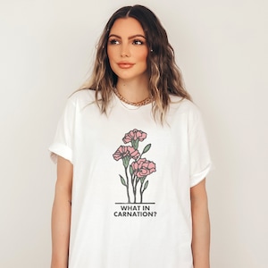 What in Carnation – Funny Flower Plant Lover Vintage Transparent PNG ...