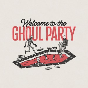 Welcome to the Ghoul Party Halloween Skeleton Pool With Bones & Booze ...