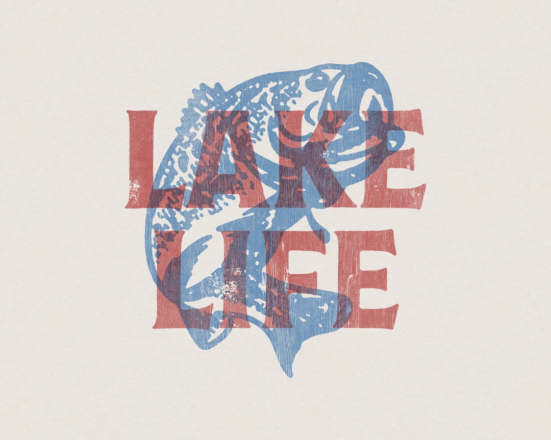 Lake Life Bass Fishing Summer Vacation American Country Outdoor Camp ...