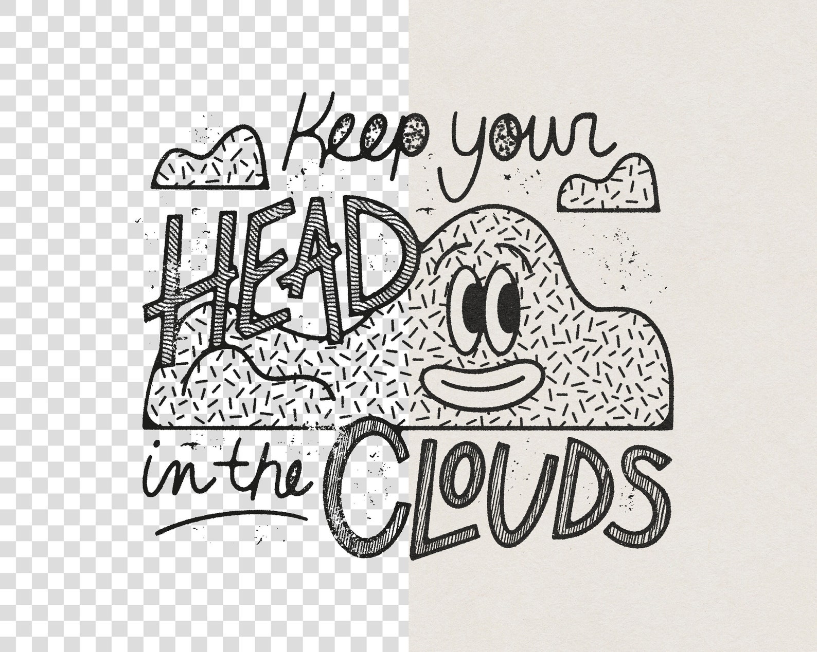 Keep Your Head in the Clouds Motivational Cute Retro Vintage - Etsy