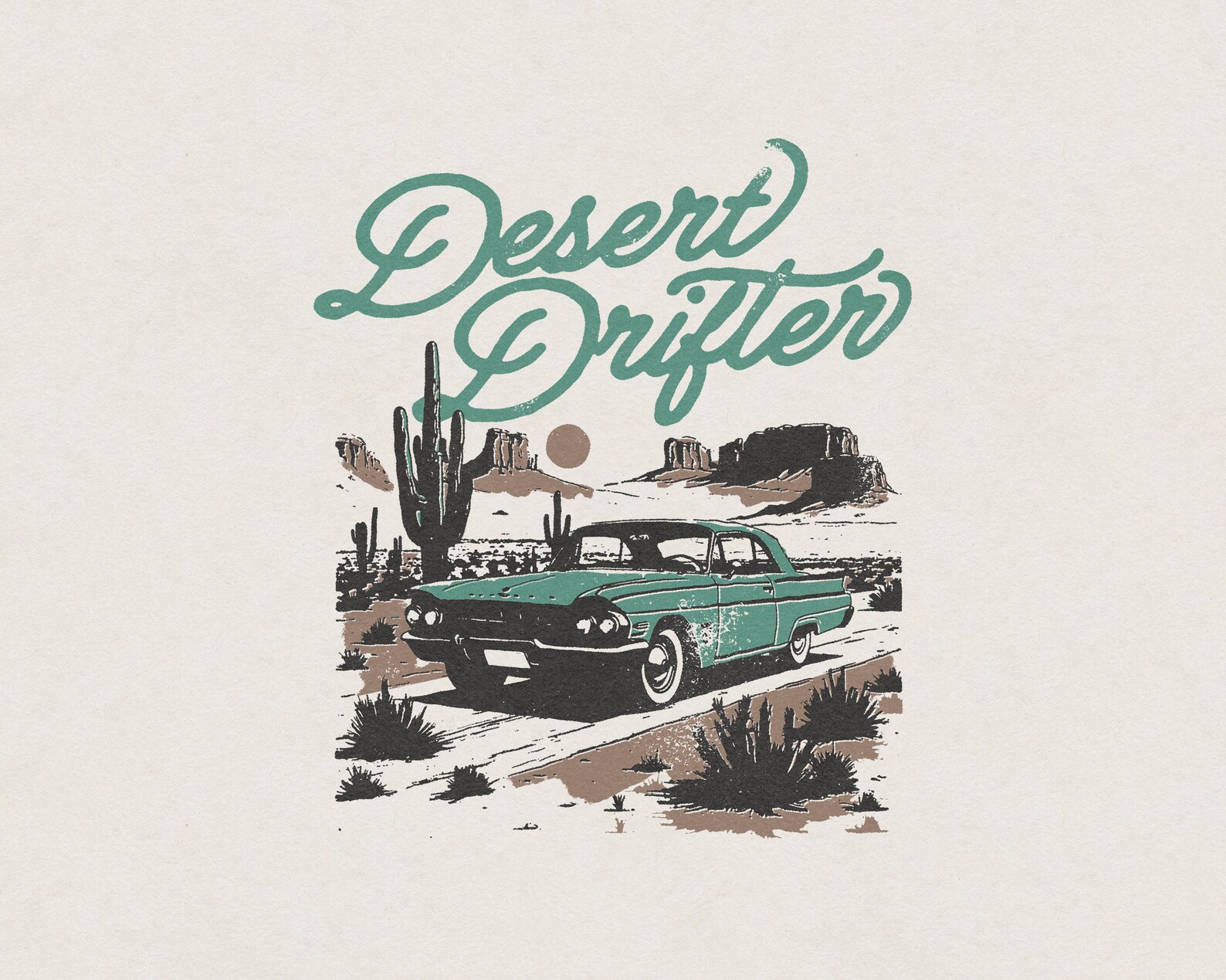 Desert Drifter Retro Vintage 1960's Hot Rod Muscle Car on a Western ...