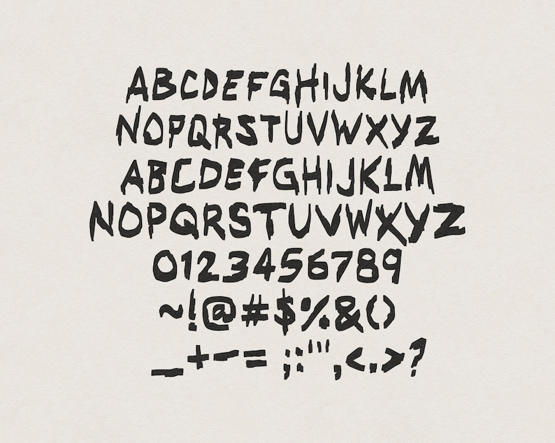 Punk Poster: Trendy Handwritten Font Modern Calligraphy - Etsy