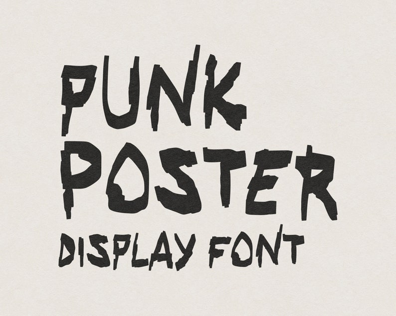 Punk Poster: Trendy Handwritten Font Modern Calligraphy - Etsy