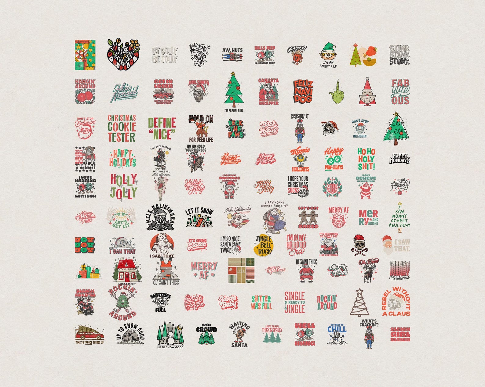 Ultimate Christmas Holiday PNG Graphics Bundle Asset Package by Clint ...