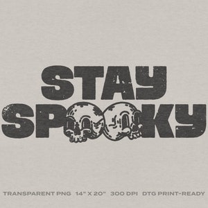 Stay Spooky Cute Skulls Halloween Transparent PNG Digital Download for ...