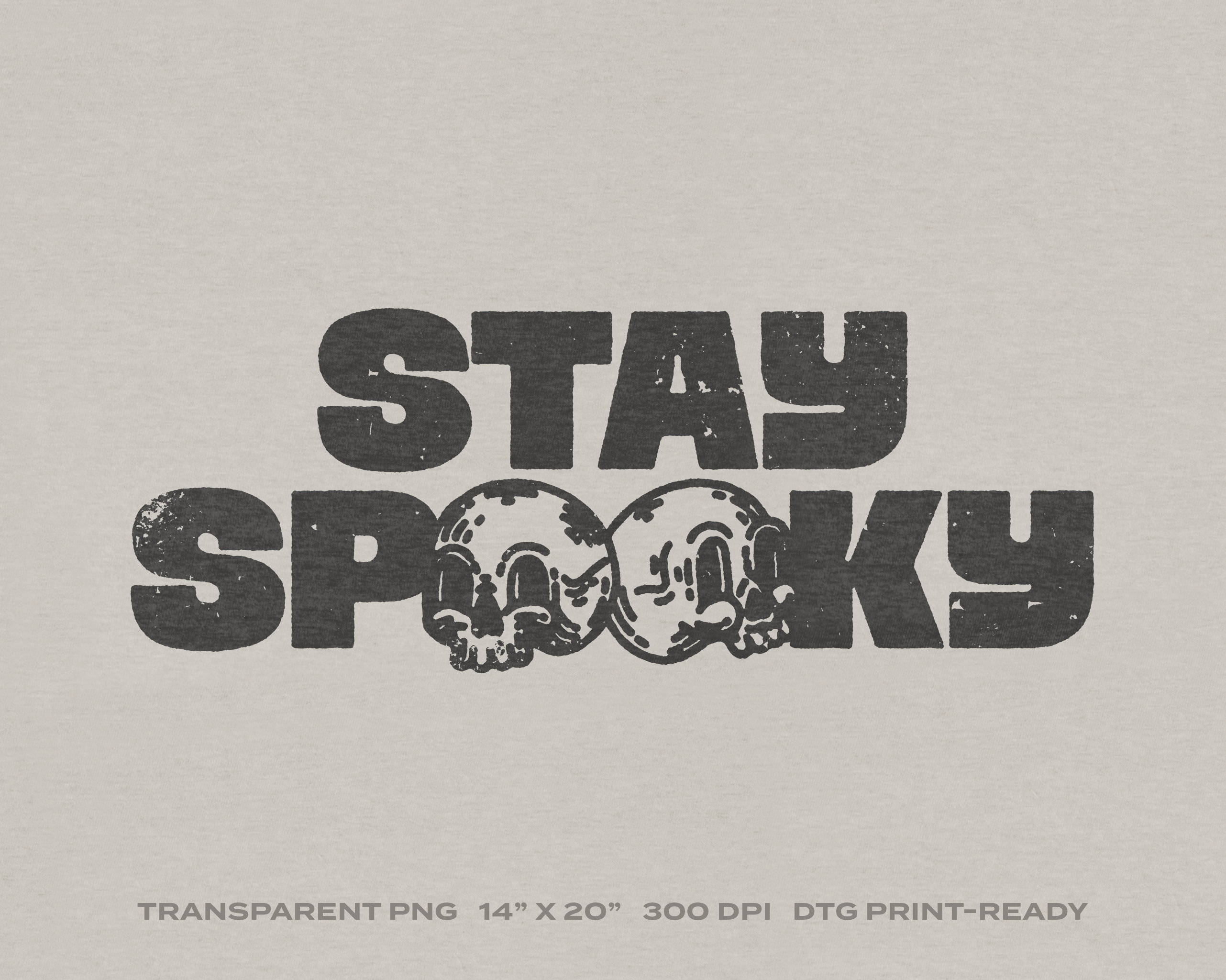 Stay Spooky Cute Skulls Halloween Transparent PNG Digital Download for ...