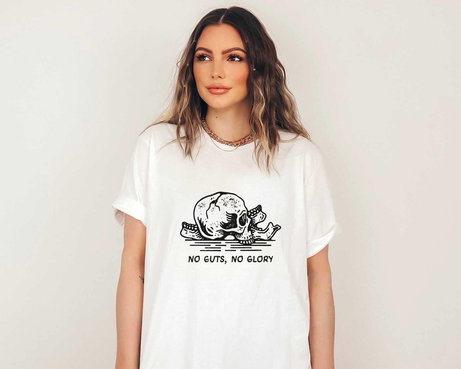No Guts, No Glory – Minimalist Funny Skull for Mental Health and ...