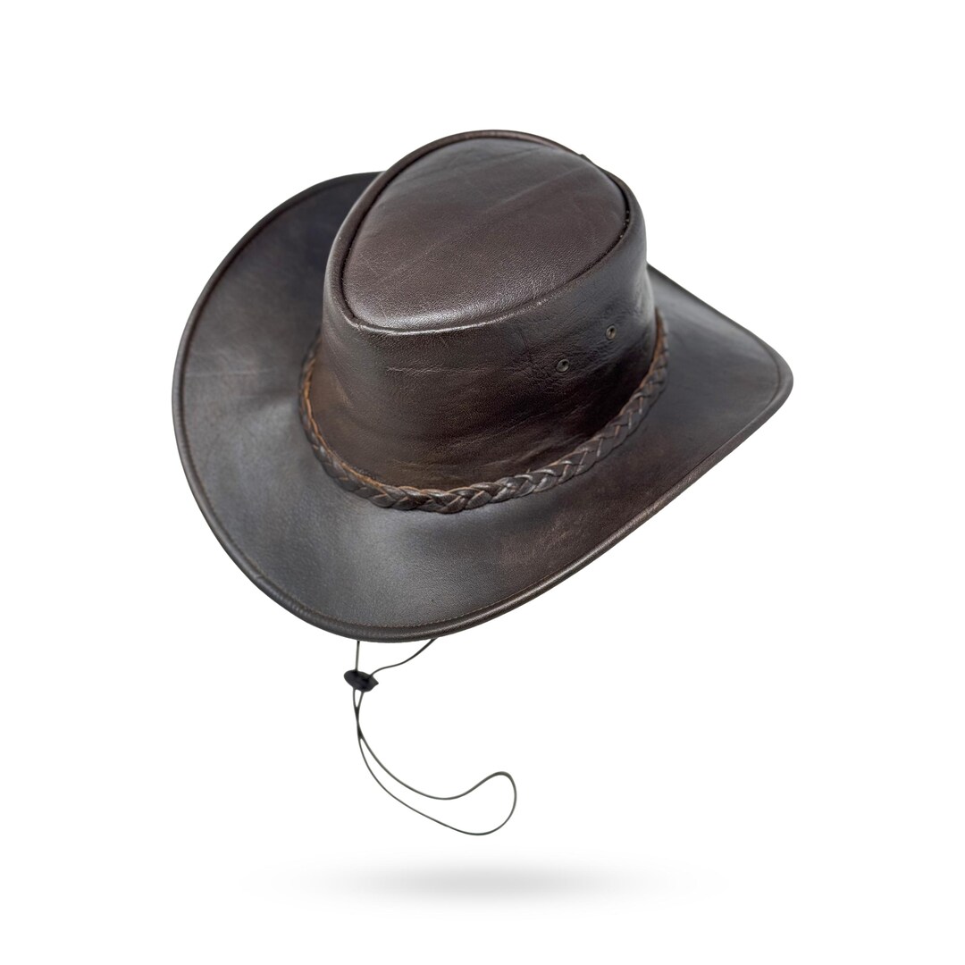 Wrap Hat, Leather Hat, Western Cowboy Unisex – Outdoor Hat for Riding ...