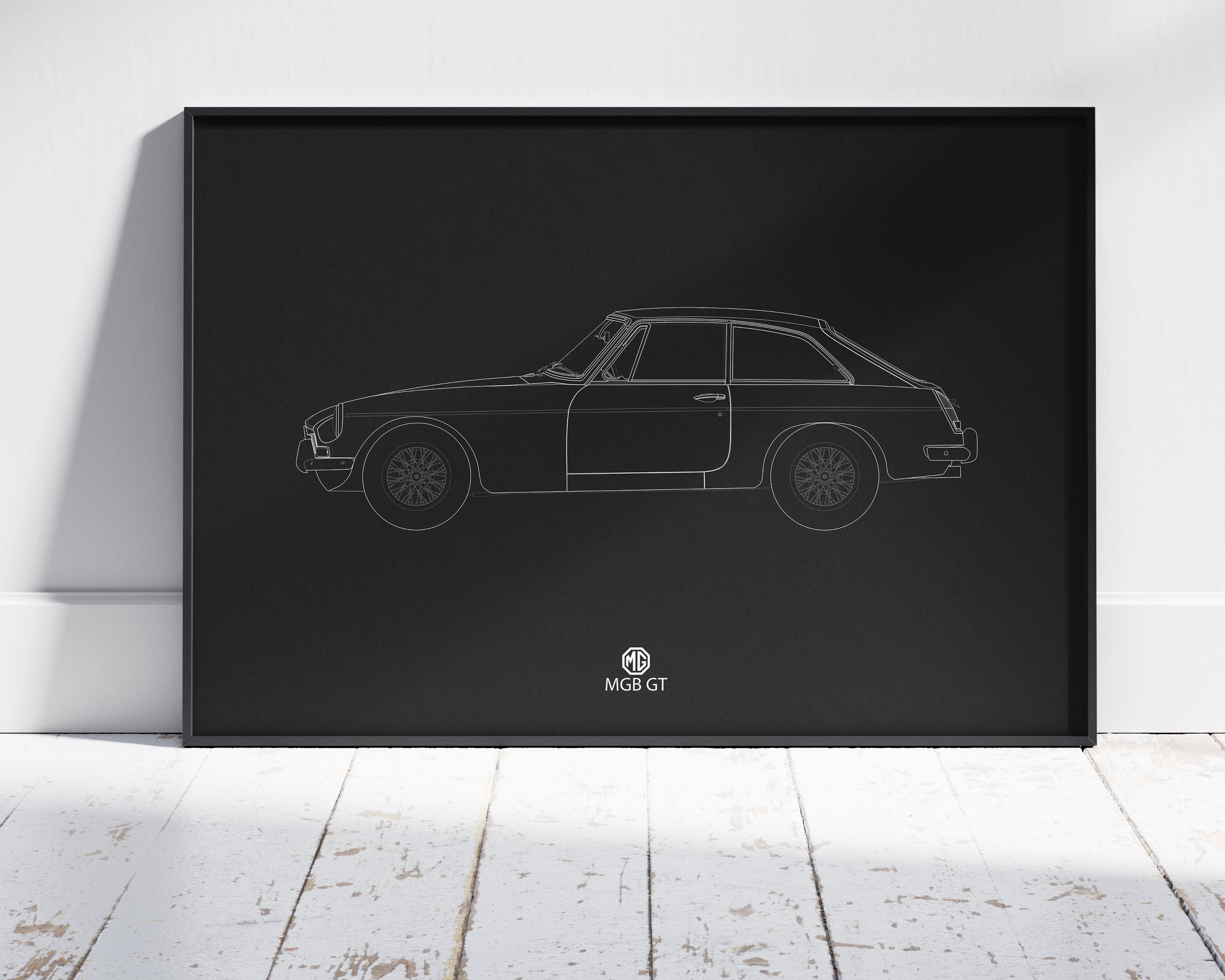 MG MGB GT Sideshot Blueprint Sports Car Wall Decor Wall - Etsy