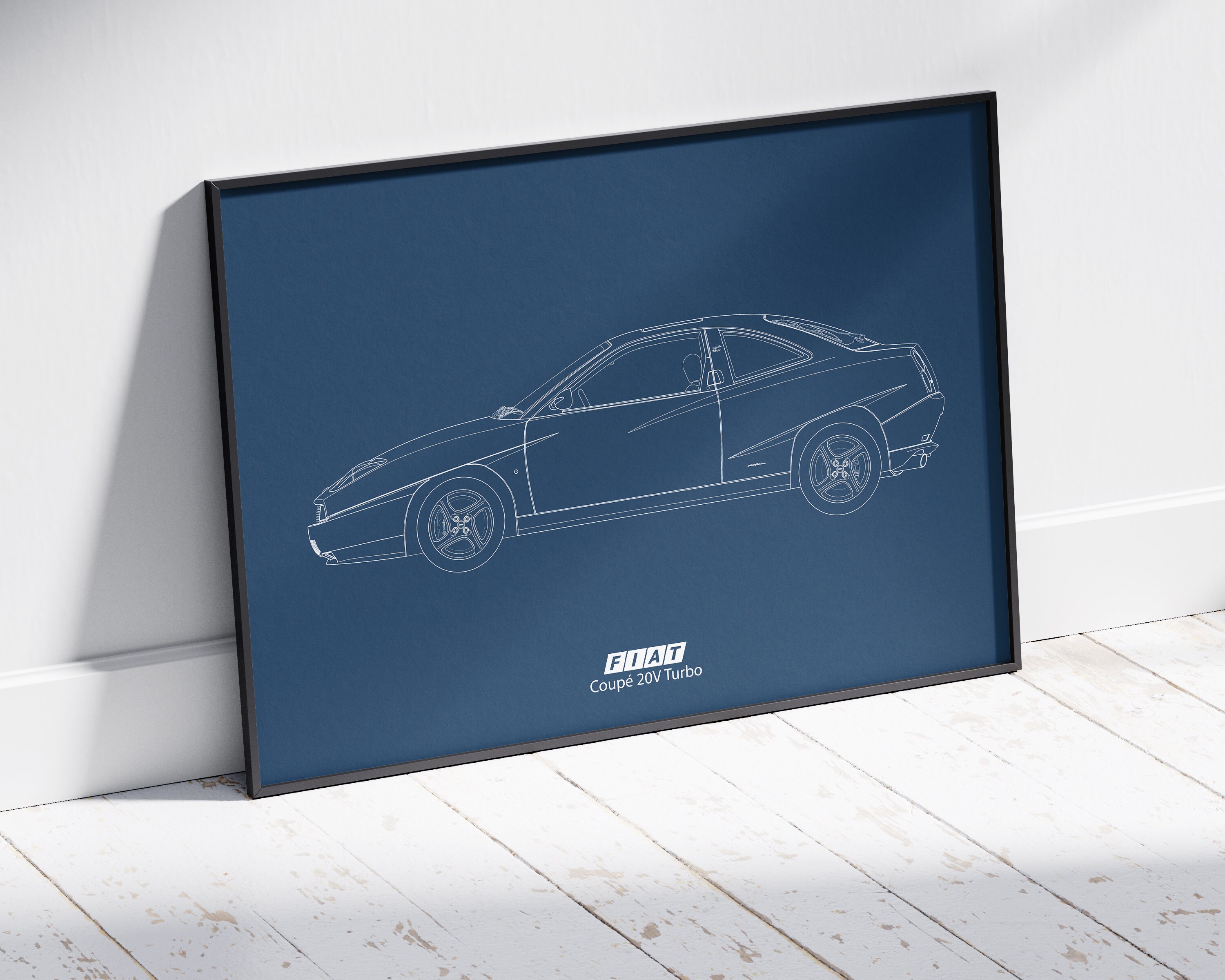 Fiat Coupé 20V Turbo Blueprint Sports Car Wall Decor Wall - Etsy
