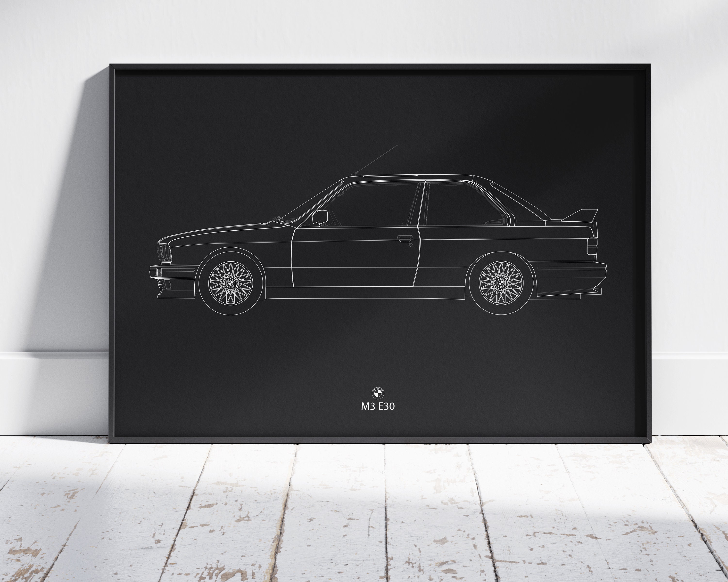 BMW M3 E30 Blueprint, Sports Car, Wall Decor, Wall Art, Exclusive Print ...