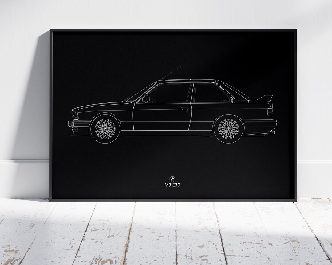 BMW M3 E30 Blueprint, Sports Car, Wall Decor, Wall Art, Exclusive Print ...