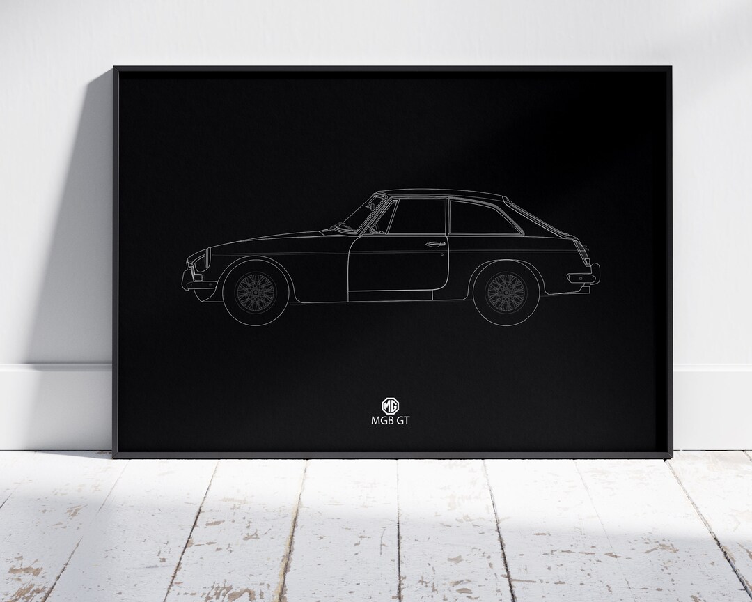 MG MGB GT Sideshot Blueprint, Sports Car, Wall Decor, Wall Art ...