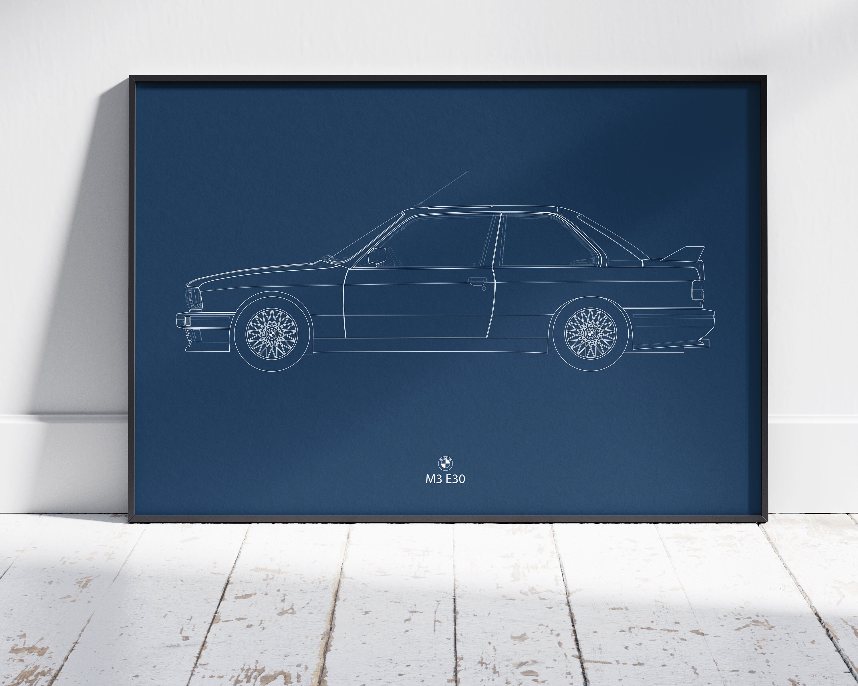 BMW M3 E30 Blueprint, Sports Car, Wall Decor, Wall Art, Exclusive Print ...