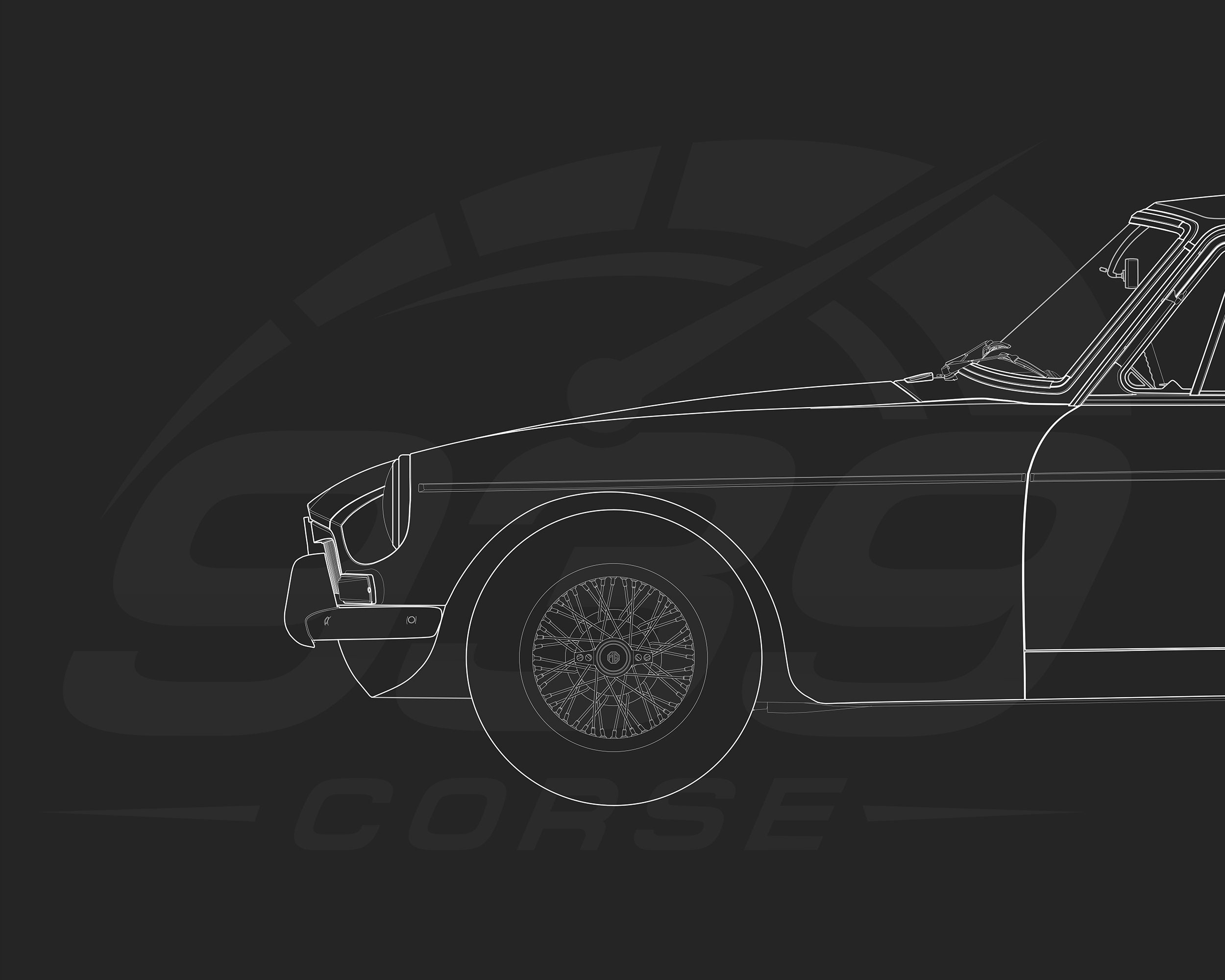 MG MGB GT Sideshot Blueprint, Sports Car, Wall Decor, Wall Art ...