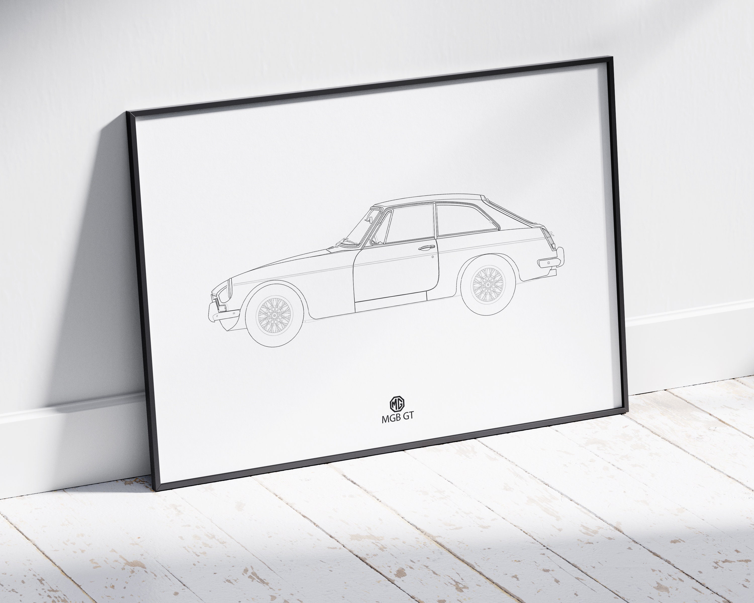MG MGB GT Sideshot Blueprint Sports Car Wall Decor Wall - Etsy Australia