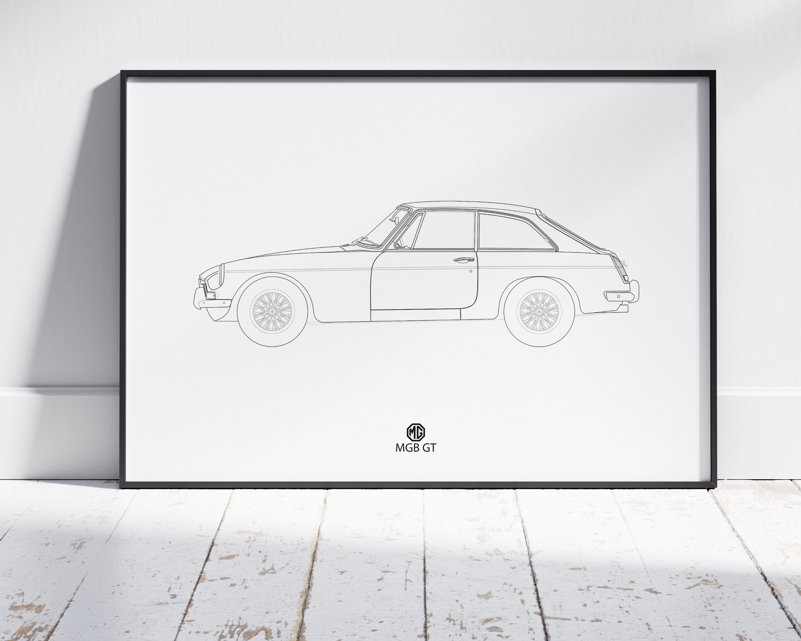 MG MGB GT Sideshot Blueprint, Sports Car, Wall Decor, Wall Art ...