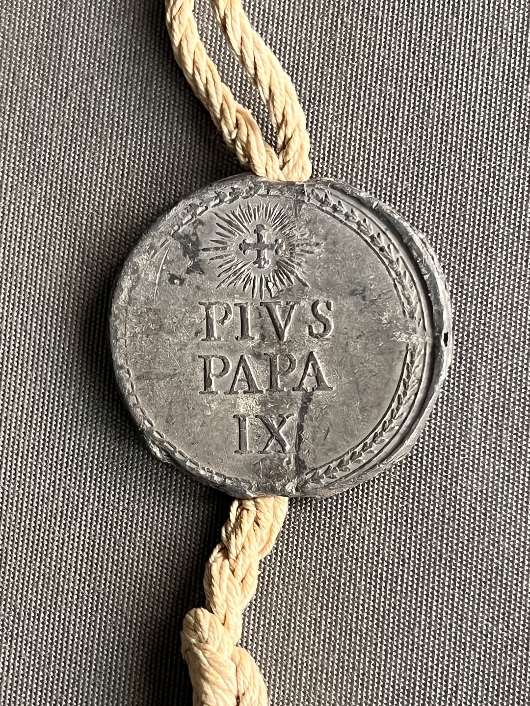 Papal Seal in Lead From Around 1850. 19th Century, Pius Pope IX, Bulle ...