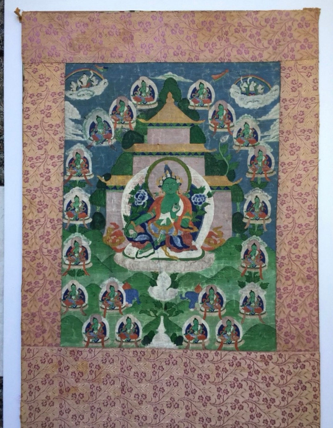 Tangka Thangka Green Tara , Antique and Original , Gouache , Tibet - Etsy