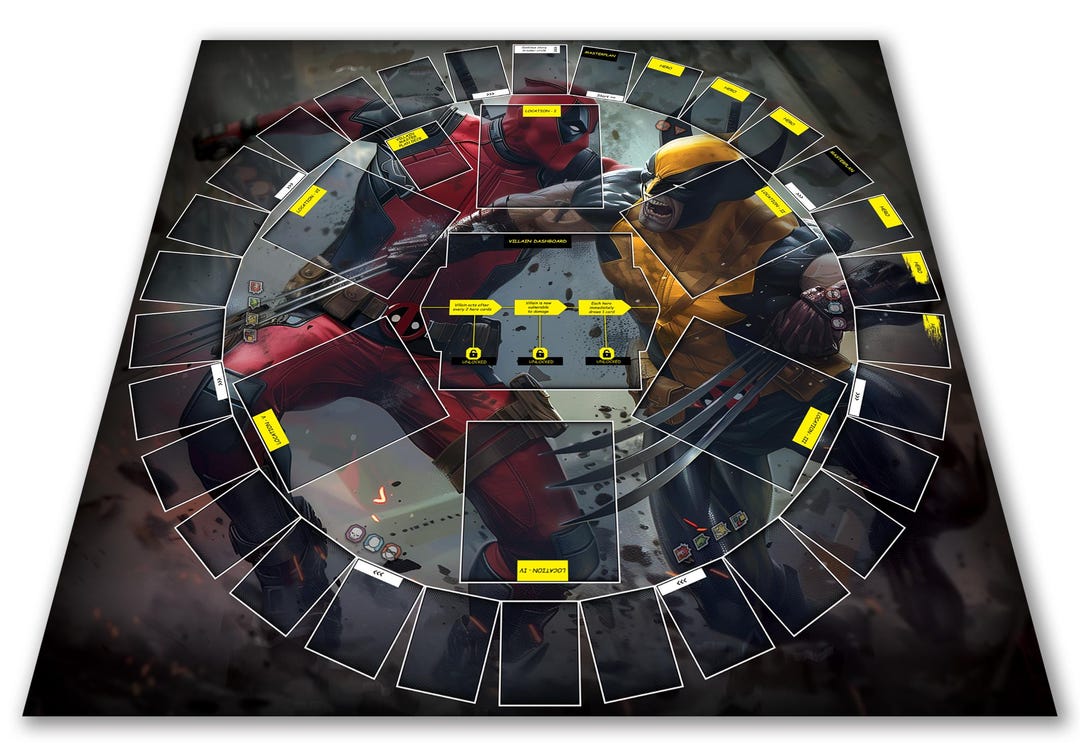 Marvel United Deadpool & Wolverine Limited Edition Custom Gameboard ...