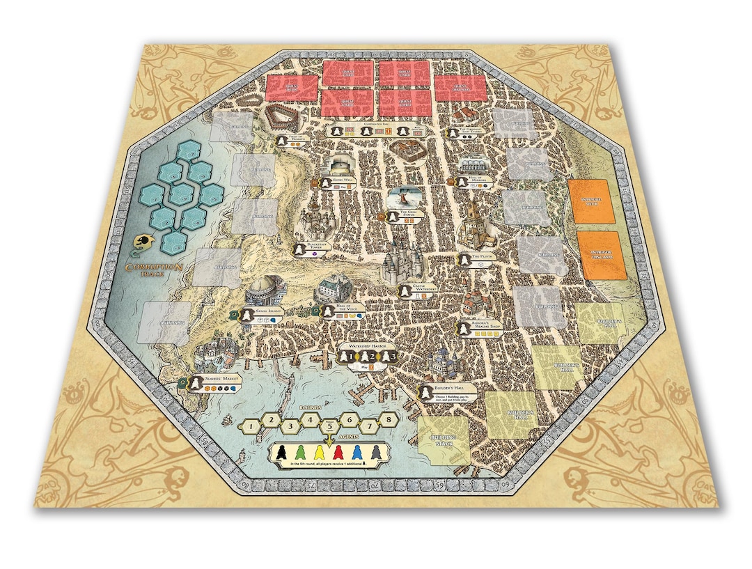 Lords of Waterdeep the Board Game Custom Gameboard English Mat New ...