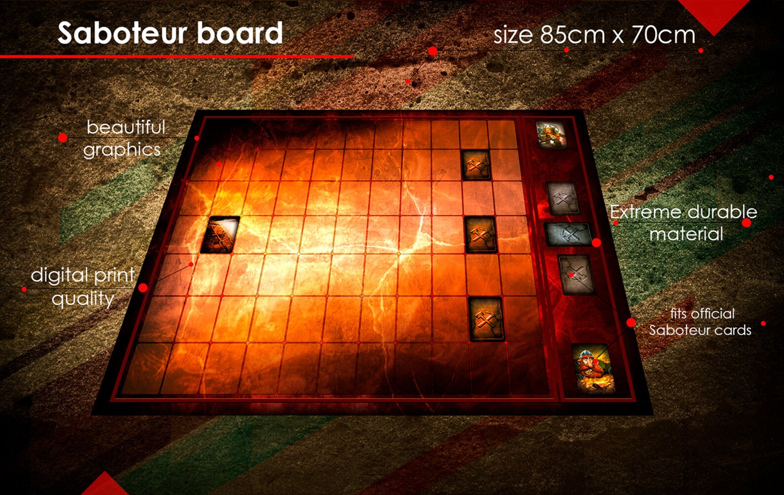 Saboteur Gameboard Game Board Mat New Unique CCG Card LCG Playmat - Etsy