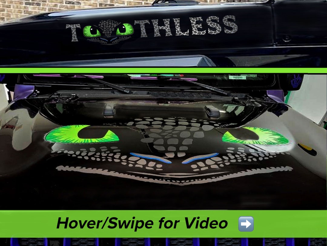 Toothless Dragon Hood Decal: Glitter Vinyl Jeep Wrangler Gladiator - Etsy