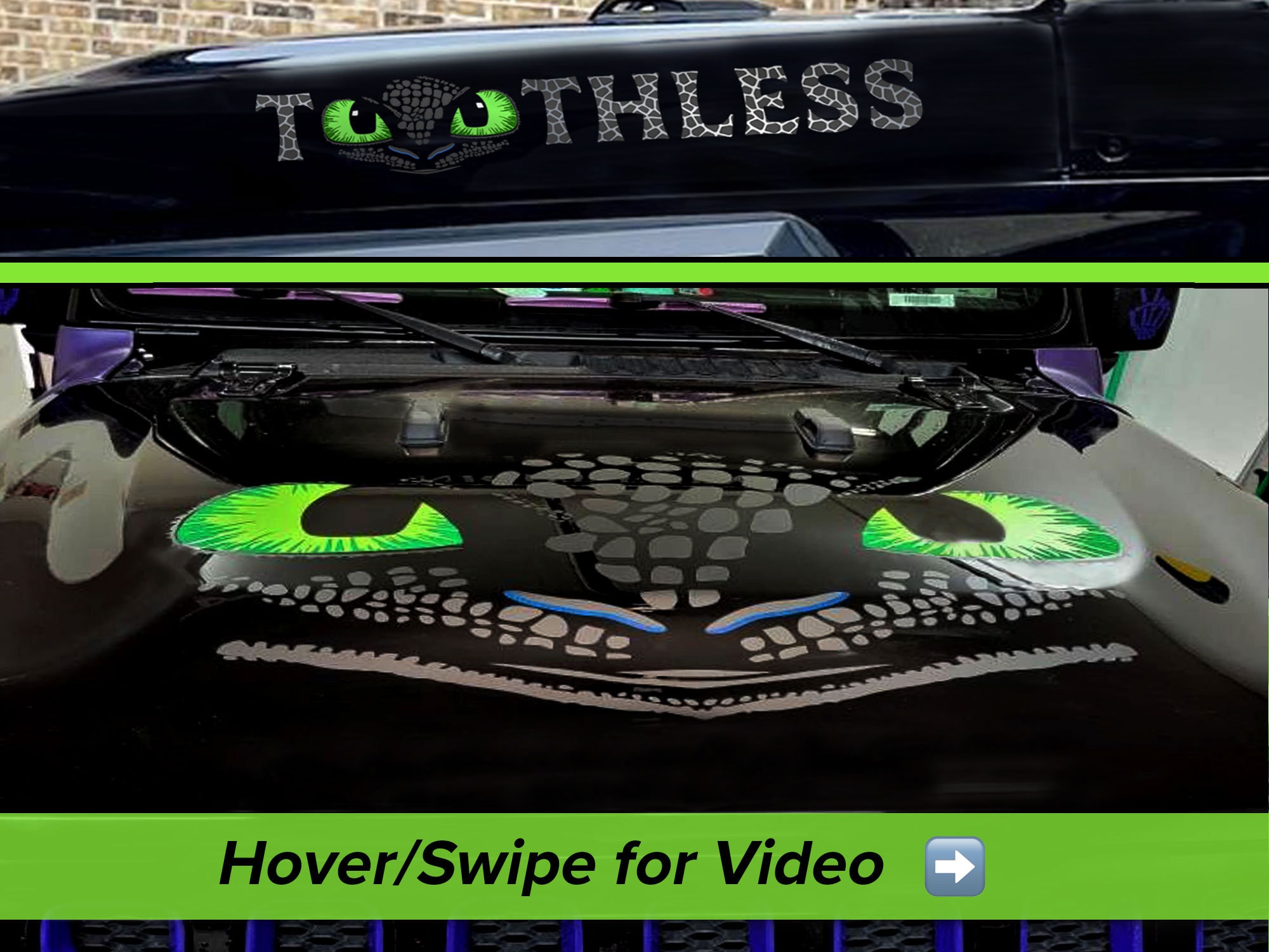 Hood Decal Toothless Decal Dragon Decal to Fit Jeep - Etsy Canada